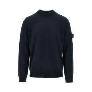 Stone Island Ghost Virgin Wool Crewneck Sweater - Blue