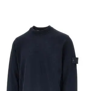 Stone Island Ghost Virgin Wool Crewneck Sweater - Blue