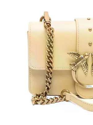 Pinko Love Birds Stud-embellished Leather Shoulder Bag