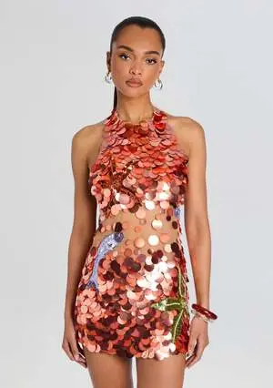 Retrofete Dorothy Embroidered Sequin Mini Dress