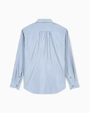 Giorgio Armani Striped Cotton And Silk Shirt With Chest Pocket