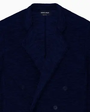 Giorgio Armani Double-breasted Viscose Blazer With Lapels And Flap Pockets