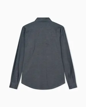 Giorgio Armani Shirt Regular Fit In Micro Jacquard Cotton Jersey
