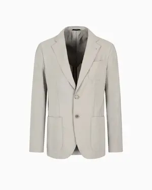 Giorgio Armani Upton Single-breasted Blazer In Washed Silk With Two Buttons - Grey