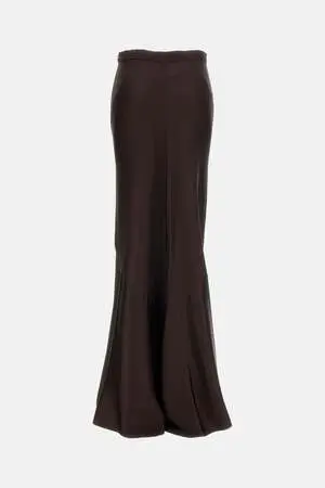 Max Mara Long Satin Skirt - Marrone