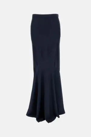 Max Mara Long Envers Satin Skirt - Blu