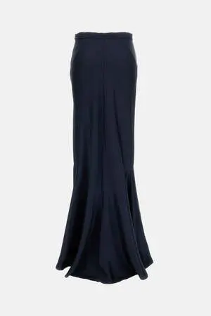 Max Mara Long Envers Satin Skirt - Blu