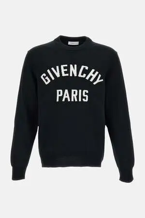 Givenchy Crewneck Knit Pullover With Couture Seam - Black