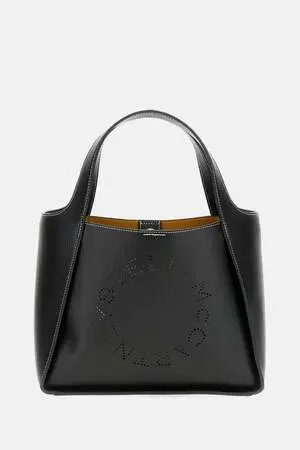 Stella McCartney Logo Tote Bag With Shoulder Strap, Grainy Alter Mat