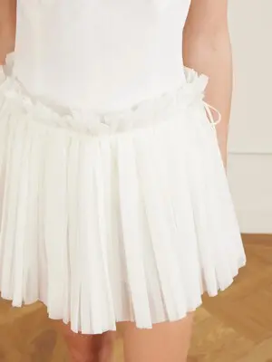 LIBEROWE Claudia Pleated Silk-organza Mini Skirt