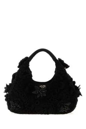 GANNI Crochet Handbag - Black
