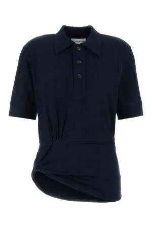 Victoria Beckham Navy Stretch Cotton Polo Shirt