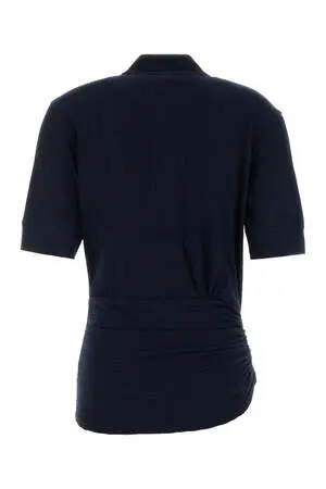 Victoria Beckham Navy Stretch Cotton Polo Shirt