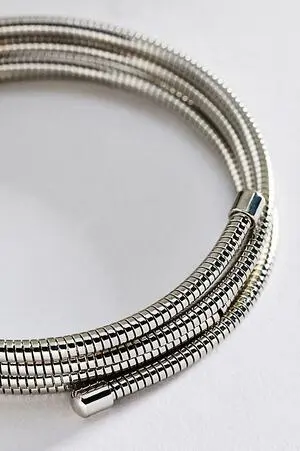 Anthropologie Ribbed Metal Wrap Bracelet - Silver