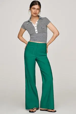 Maeve Jude Trousers Wide Leg, High Rise - Green