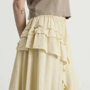 You Must Create Draped Midi Skirt
