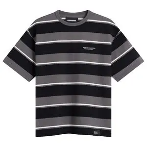 NEIGHBORHOOD Border Stripe Logo T-shirt - Gray