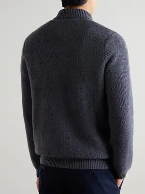 Mr P. Textured-cashmere Polo Shirt