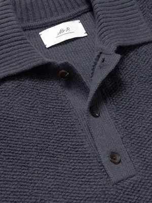 Mr P. Textured-cashmere Polo Shirt