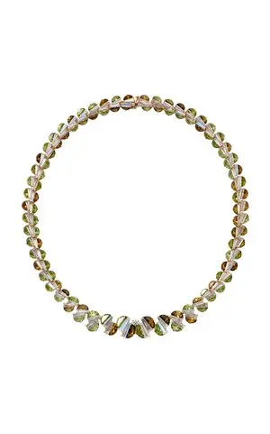 Nak Armstrong 20k Rose Gold Graduated Woven Rivière Necklace - Green