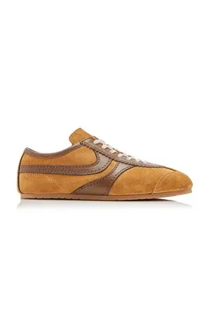 Dries Van Noten Dries Van Noten Suede Trimmed Lace-Up Sneakers Tan