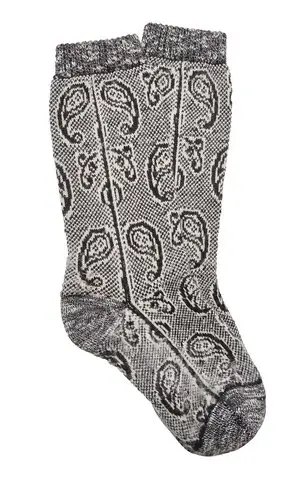 Dries Van Noten Dries Van Noten Paisley Jacquard Wool Socks White
