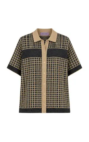 MARGHERITA MACCAPANI Checked Knit Tourist Shirt