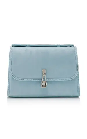 Gabriela Hearst Small Leonora Suede Satchel Bag - Blue