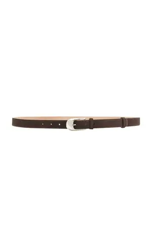 Khaite Dome Leather Belt With Silver Buckle - Brown