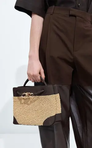 Bottega Veneta Small Andiamo Raffia Bag