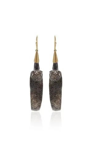 Annette Ferdinandsen Marblewood Cobras With Diamond Eyes Earrings - Black