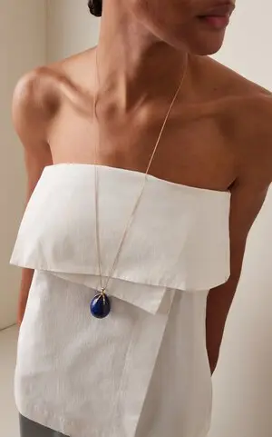 Annette Ferdinandsen Claw With Lapis Egg Necklace
