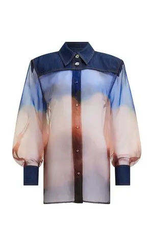 Aje Remie Cotton Denim Contrast Shirt