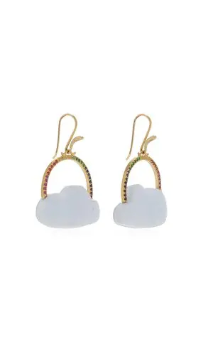 Annette Ferdinandsen 18k Yellow Gold Multi-stone Hoop Earrings