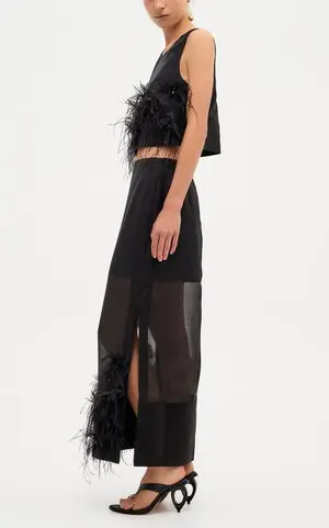 Aje Marseille Feather-trim Top