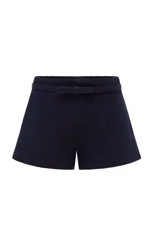 LEO LIN Olivianne Tweed Shorts Midnight - Navy