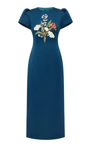 LEO LIN Emmeline Embellished Maxi Dress Teal - Blue