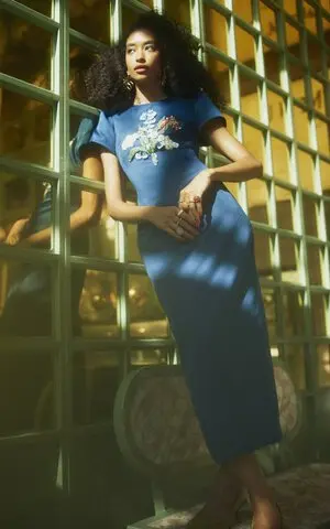 LEO LIN Emmeline Embellished Maxi Dress Teal