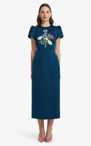 LEO LIN Emmeline Embellished Maxi Dress Teal