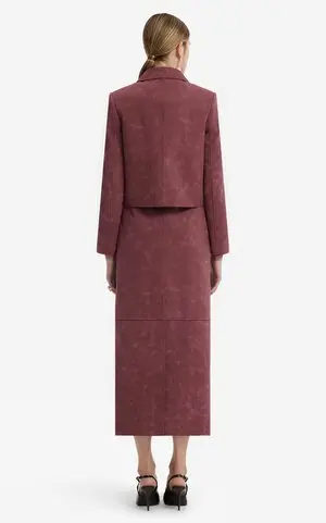 LEO LIN Embellished Vegan Suede Jacket