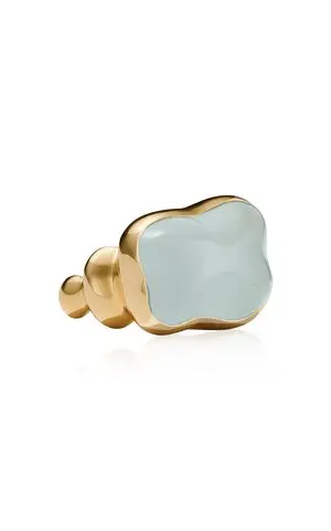 SAUER 18k Yellow Gold Acqua Liquens Ring - Blue
