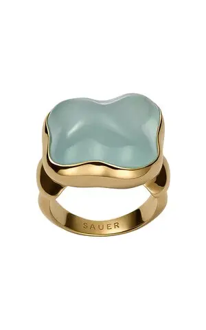SAUER 18k Yellow Gold Acqua Liquens Ring