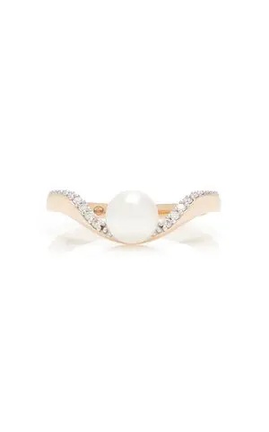 MARIE MAS 18k Rose Gold Pearl And Diamond Ring