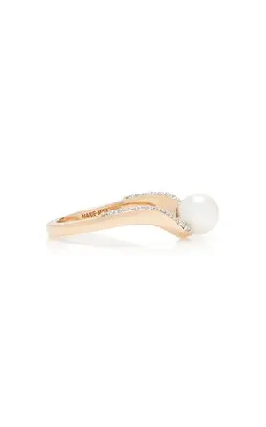 MARIE MAS 18k Rose Gold Pearl And Diamond Ring