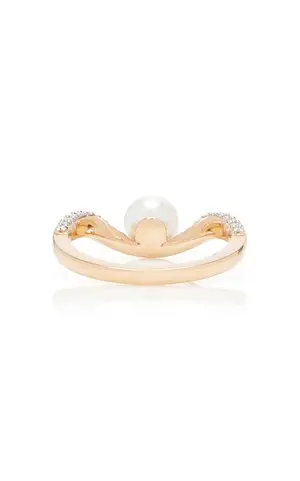 MARIE MAS 18k Rose Gold Pearl And Diamond Ring