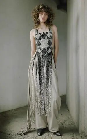 MAZ MANUELA ÁLVAREZ Baggy Leather Fringe Trousers