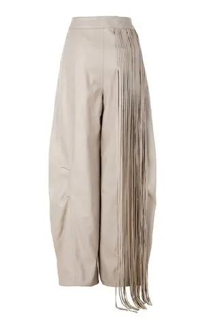 MAZ MANUELA ÁLVAREZ Baggy Leather Fringe Trousers