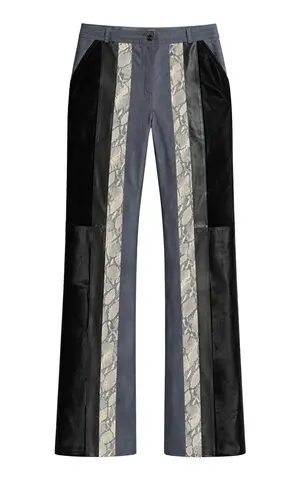 ZUT Nigata Mixed-leather Wide-leg Pants - Multi