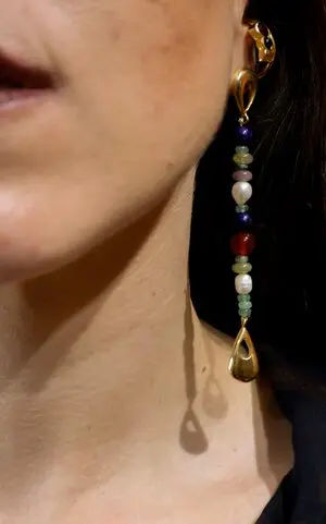 AYSHA BILGRAMI 24k Vermeil Milpa Drop Earrings