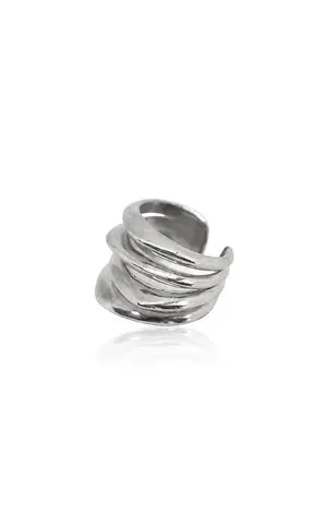AYSHA BILGRAMI Sterling Vayu Ring Ear Cuff - Silver